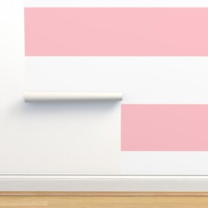 Striped Wallpaper Stripes Huge Light Pink by Misstiina Pink White ...