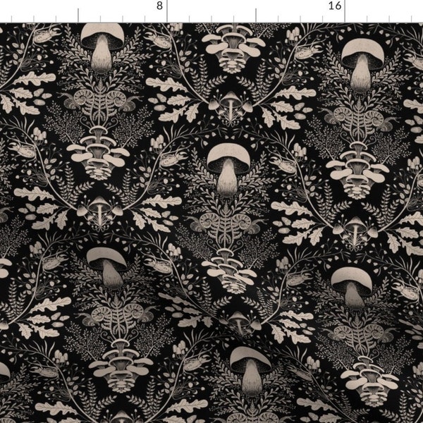Black Damask Fabric - Etsy