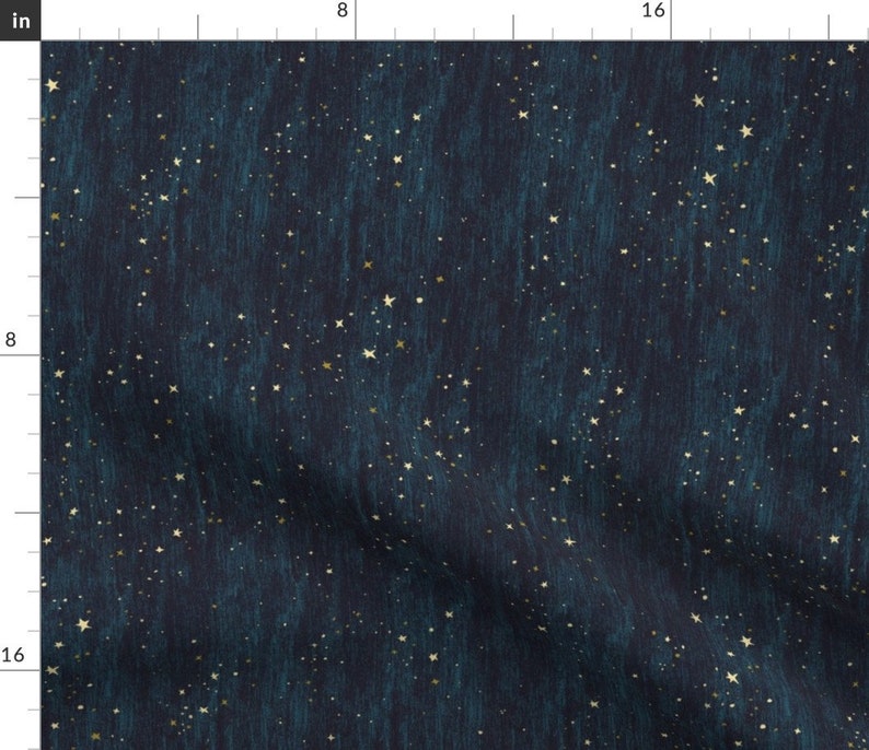 Night Sky Fabric Night Sky Stars by at the Cottage Black | Etsy