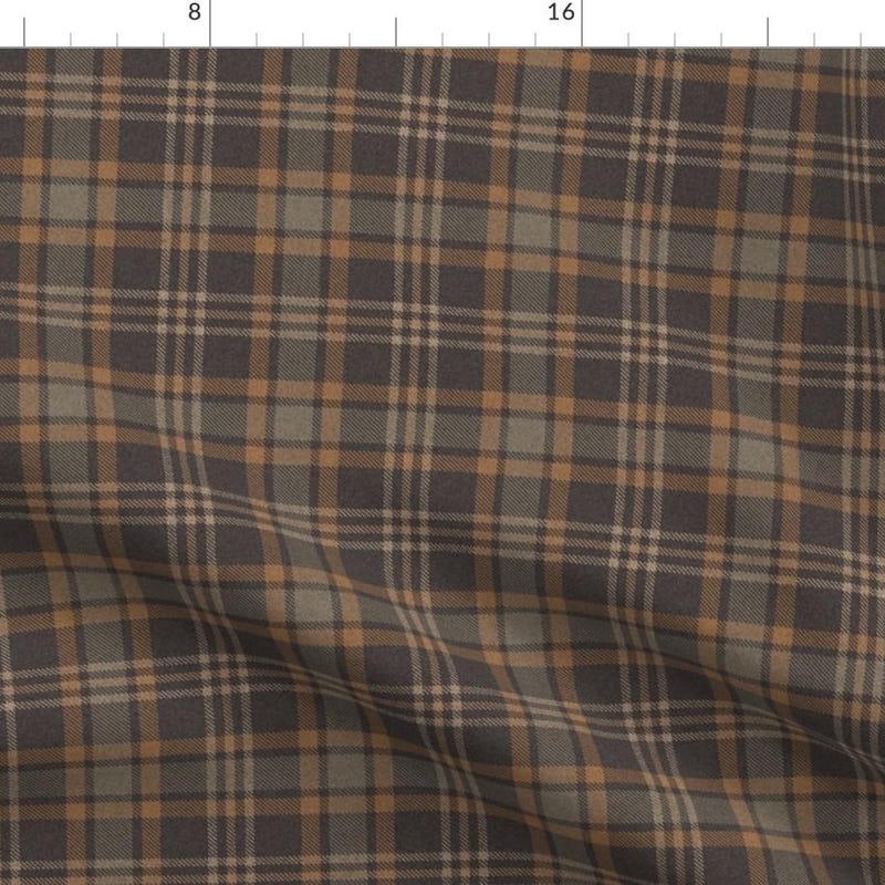 Brown Plaid Fabric - Etsy