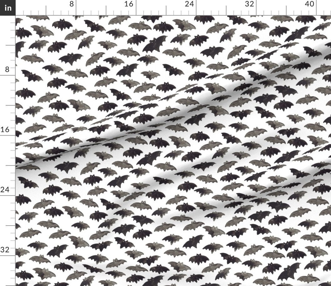 Halloween Fabric Watercolor Bats large by Shelbyallison - Etsy