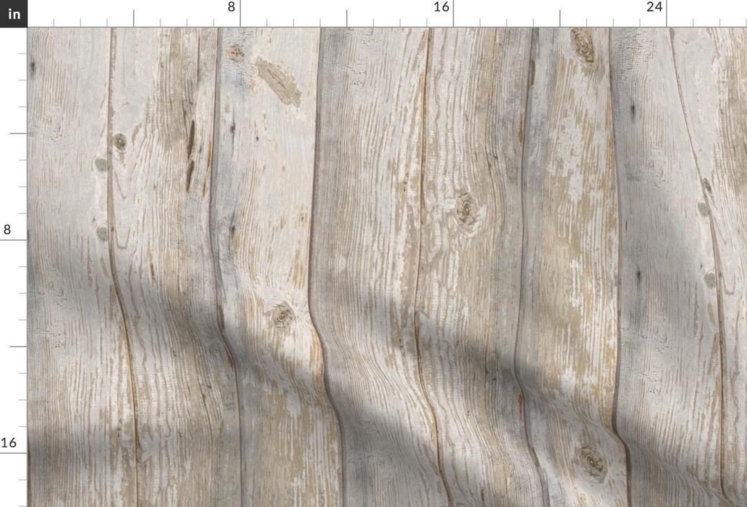 Wooden Planks Fabric - Whitewashed Wood Planks by Willowlanetextiles ...
