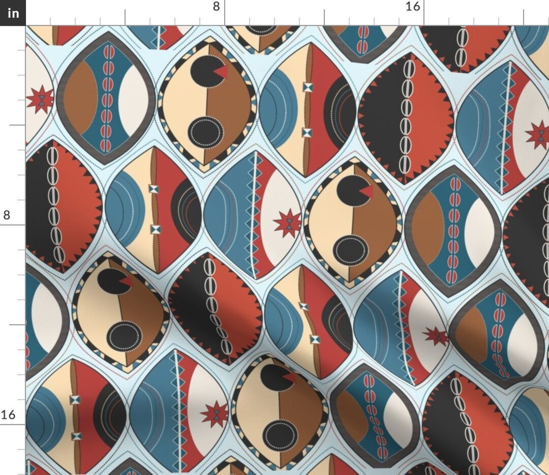Abstract Africa Shields Fabric Maasai Shields by Meredith - Etsy