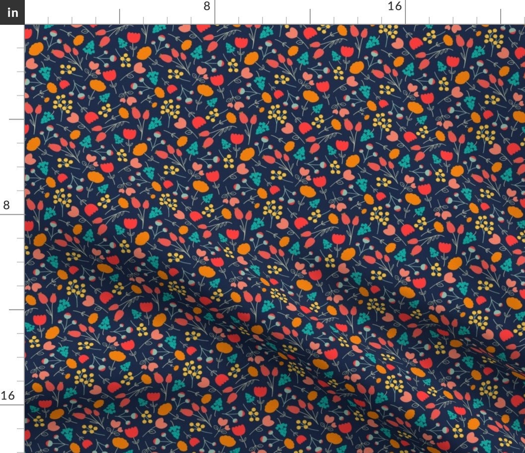 Whimsical Floral Fabric Whimsical Vintage Floral By Ms Jenny | Etsy