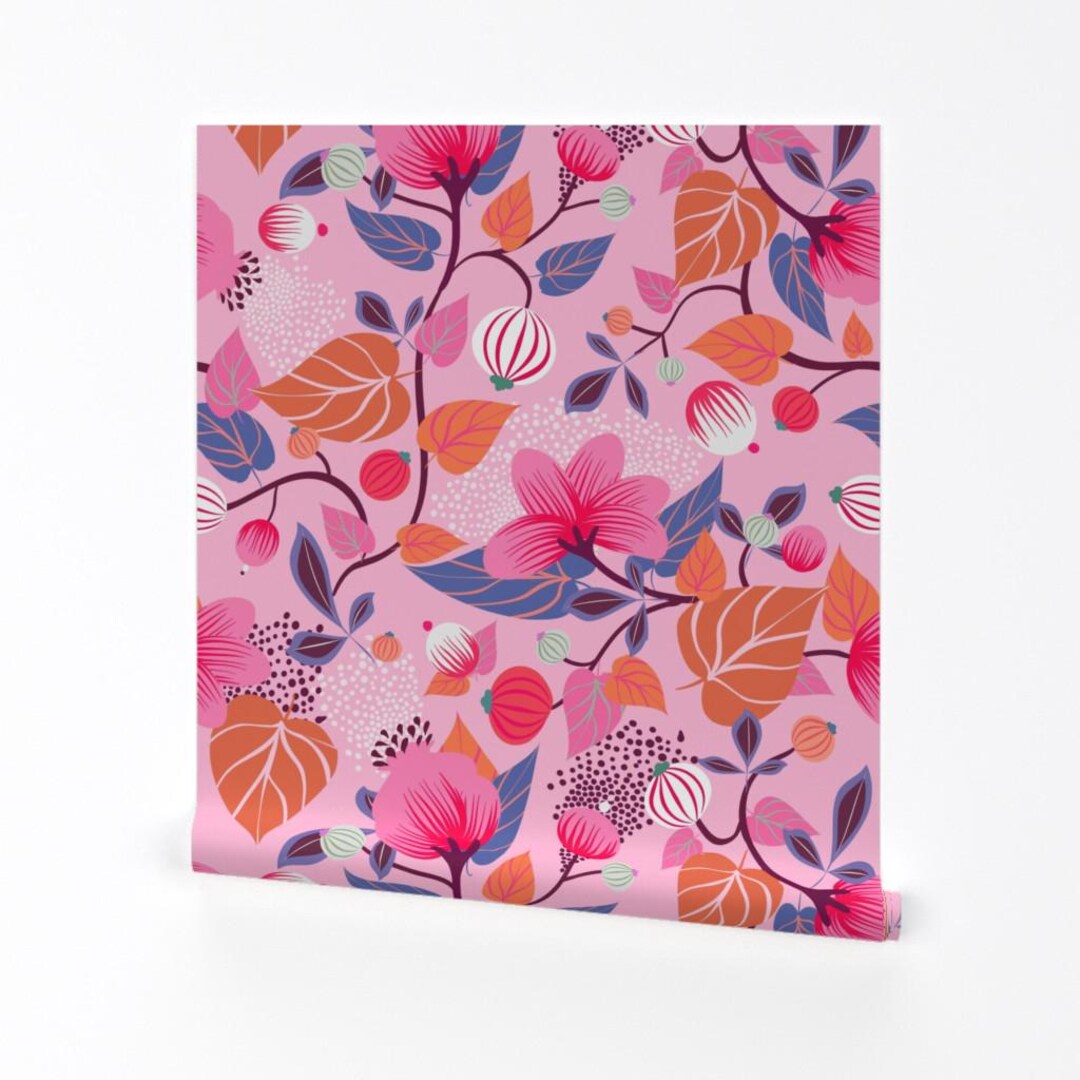 Flower Wallpaper - Power Flowers Pink by Miraparadies - Bloom Pink ...