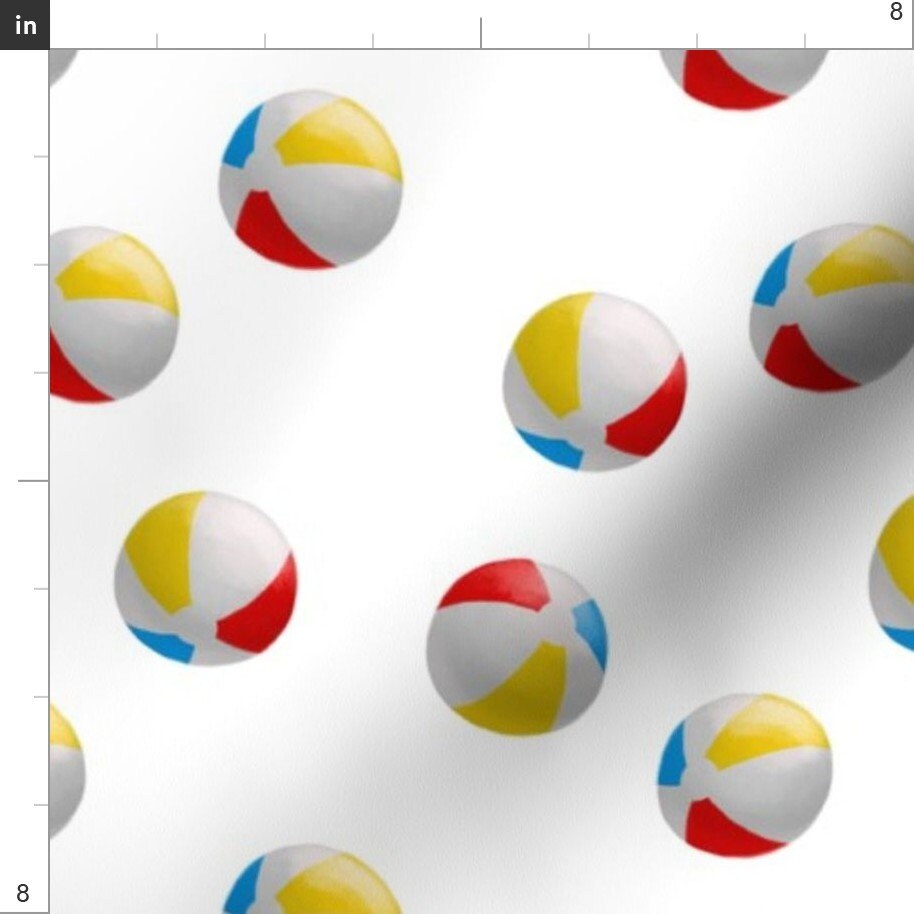 Beach Ball Summer Fabric Beach Balls White Summer - Etsy México