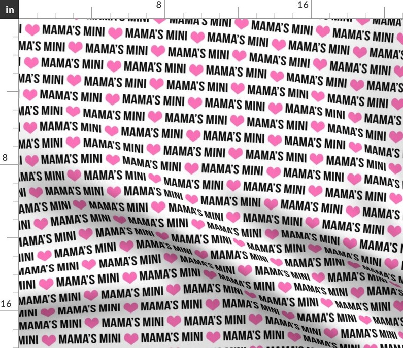 Mama's Mini Fabric Mama's Mini Girls Name Text Font | Etsy