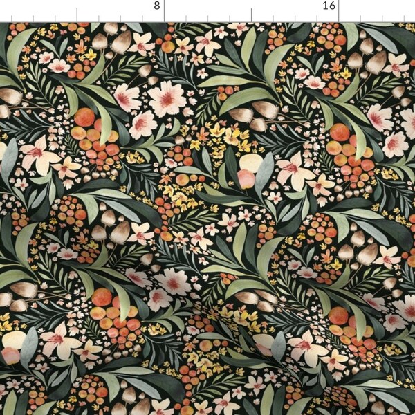 Floral Autumn Fabric - Etsy