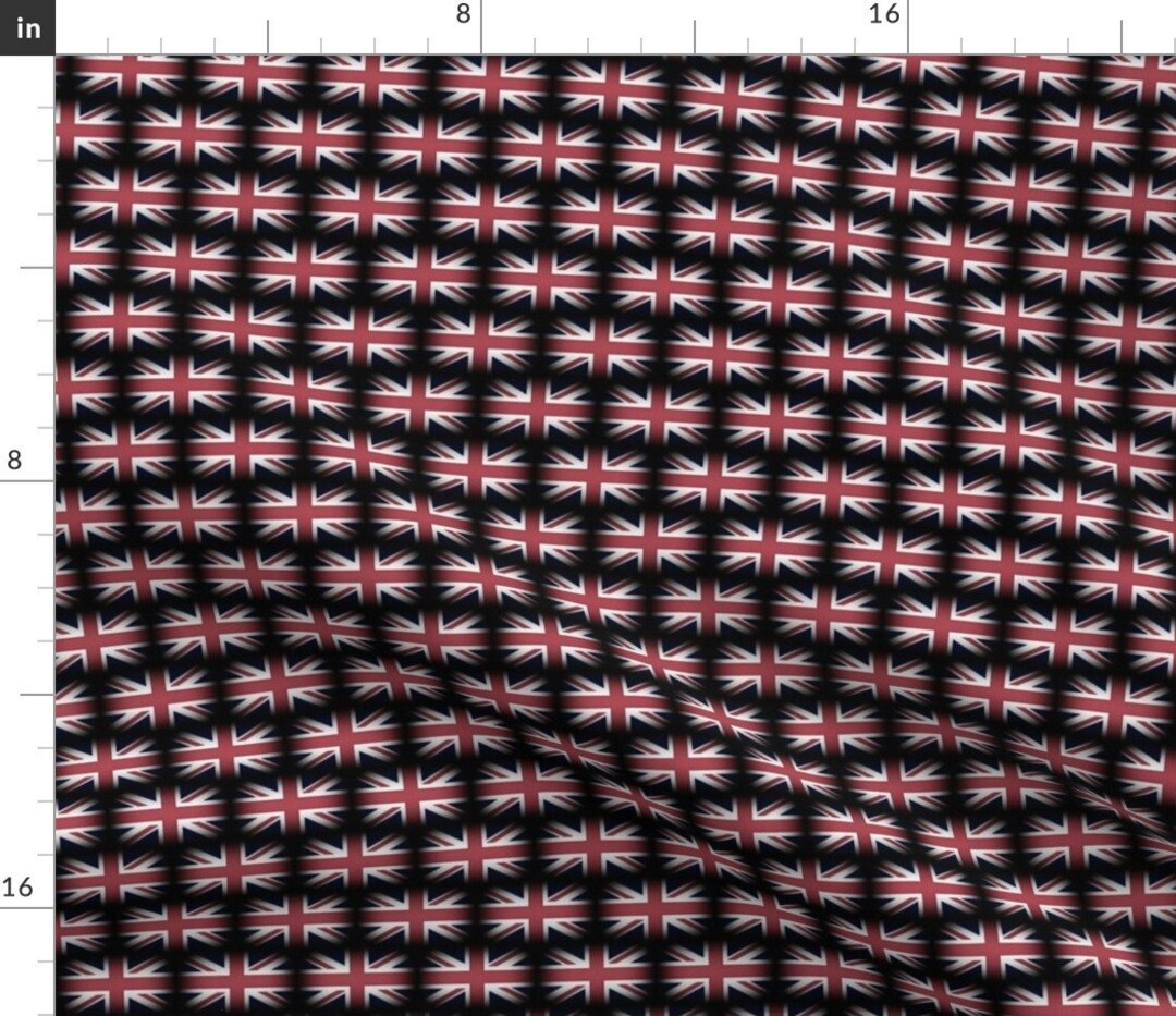 Black and Red Flag Fabric United Kingdom Flag Wee by Peacoquettedesigns ...