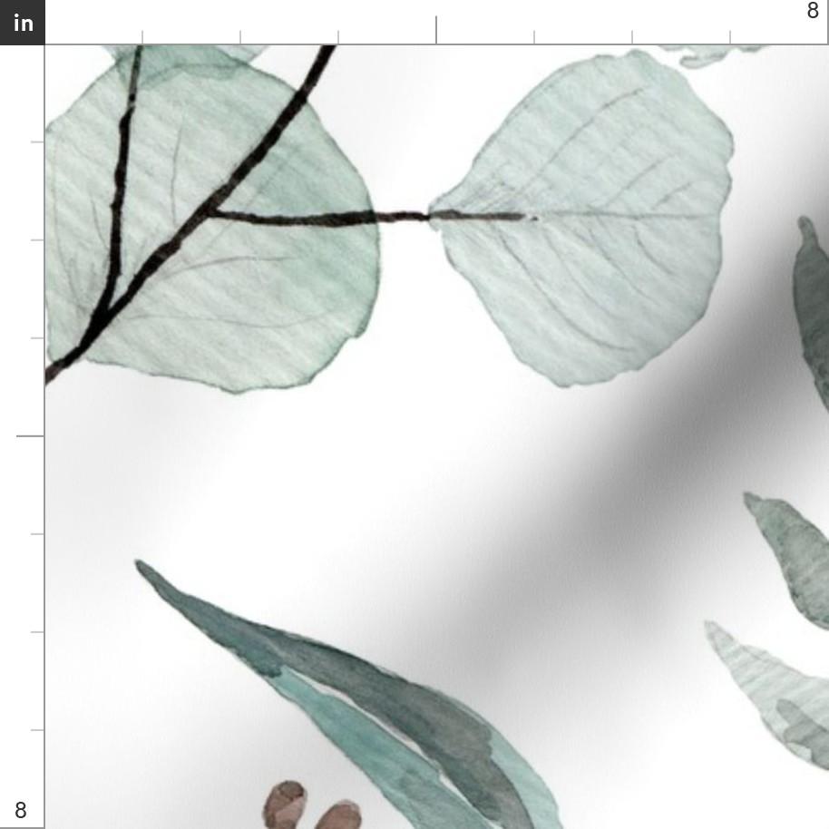 Eucalyptus Fabric - Jumbo Botanical Eucalyptus Australian Native ...