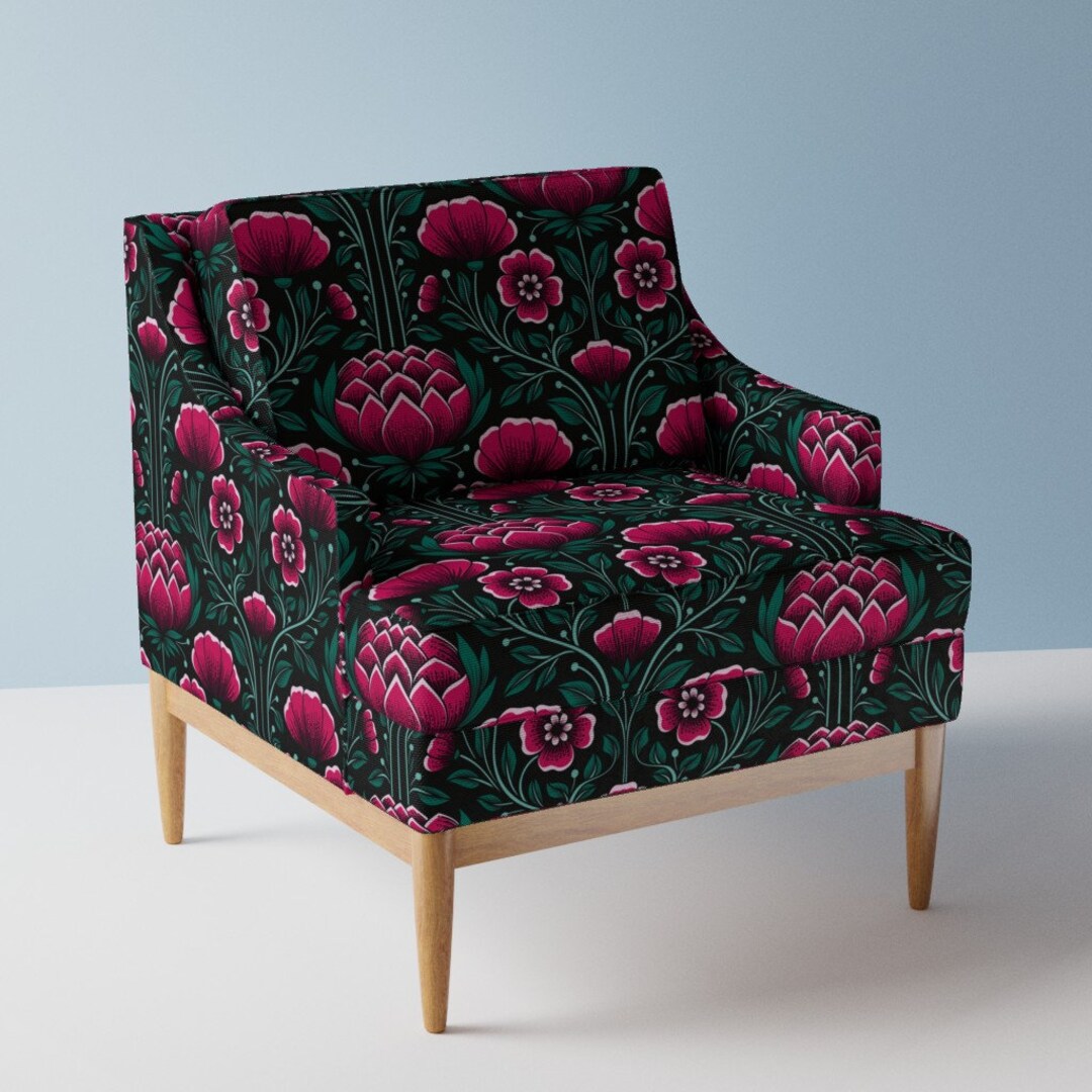 Moody Floral Upholstery Fabric Victorian Florals by Roucoucou Dark ...