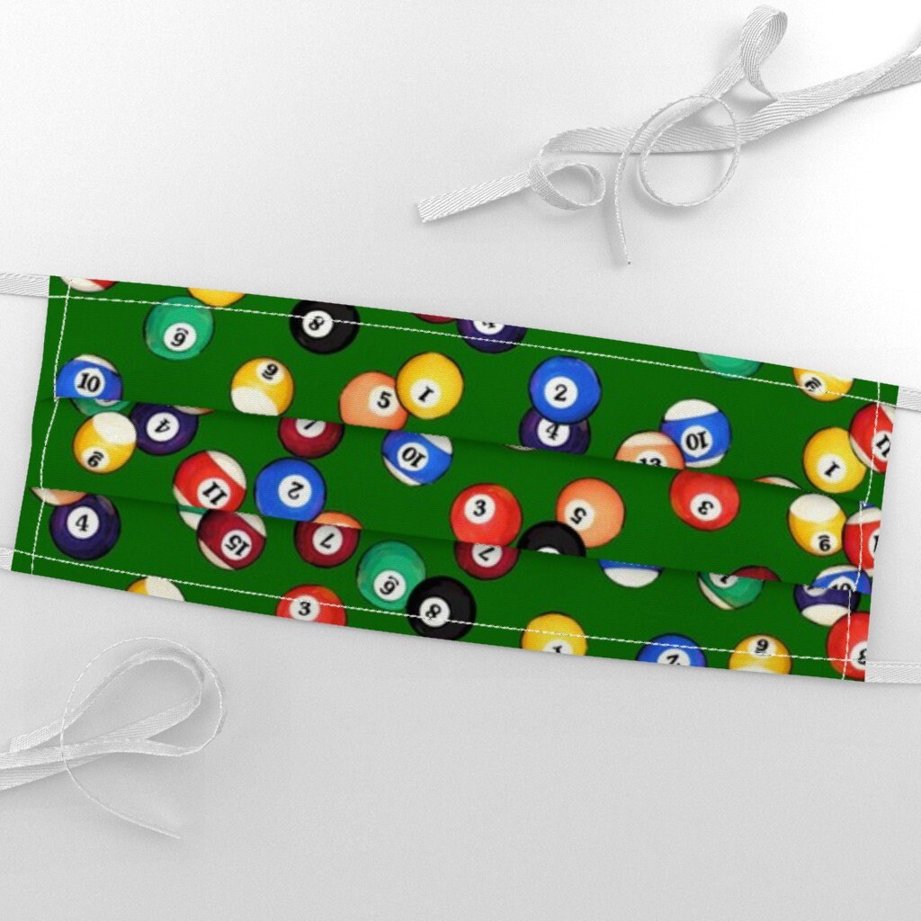 Billiards Fabric Billiards Balls on Felt // Small by | Etsy