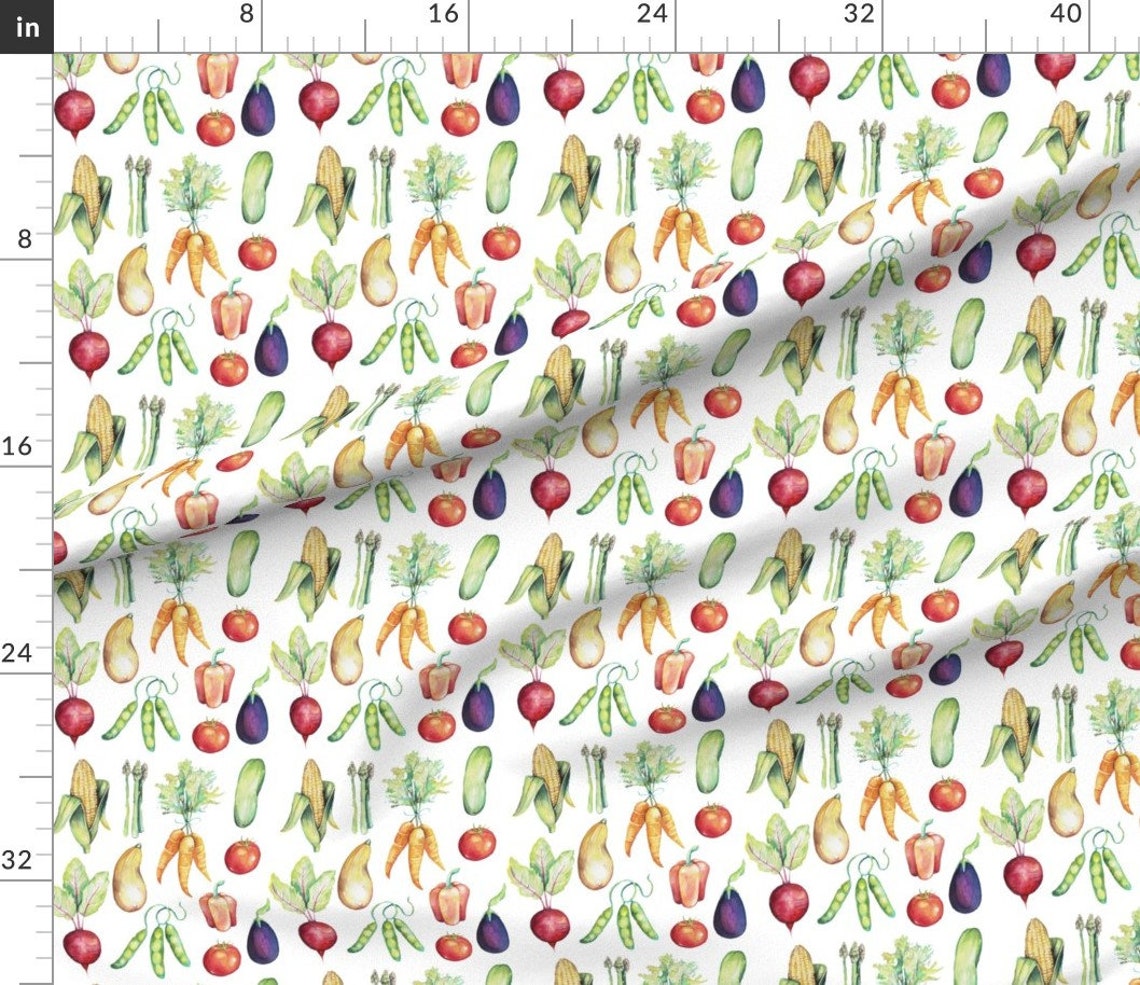 Vegetables Fabric Vegetable Garden by Brushwelldesigns | Etsy