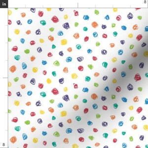 Colorful Crayon Dots Fabric Crayon Polkadots in Rainbow - Etsy