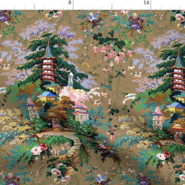 Yellow Chinoiserie Fabric - Etsy