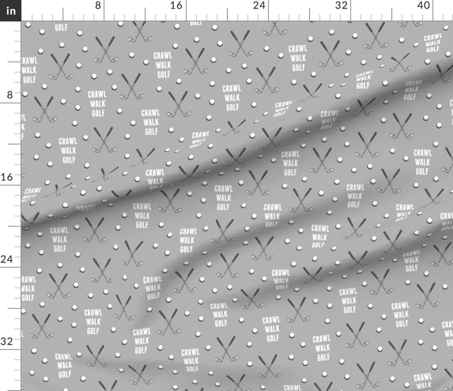 Crawl Walk Fabric Crawl Walk Golf Gray by | Etsy