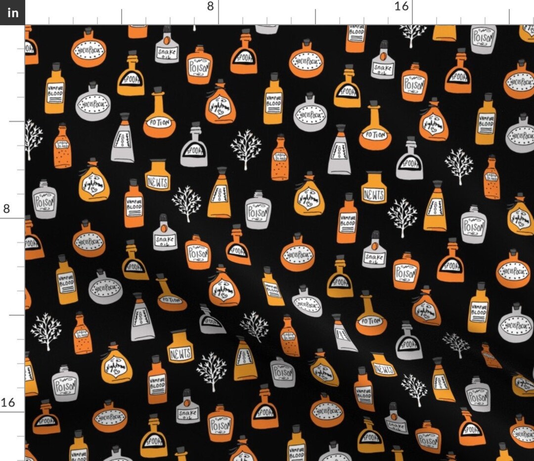 Halloween Potions Fabric Spooky Scary Witches Potions - Etsy