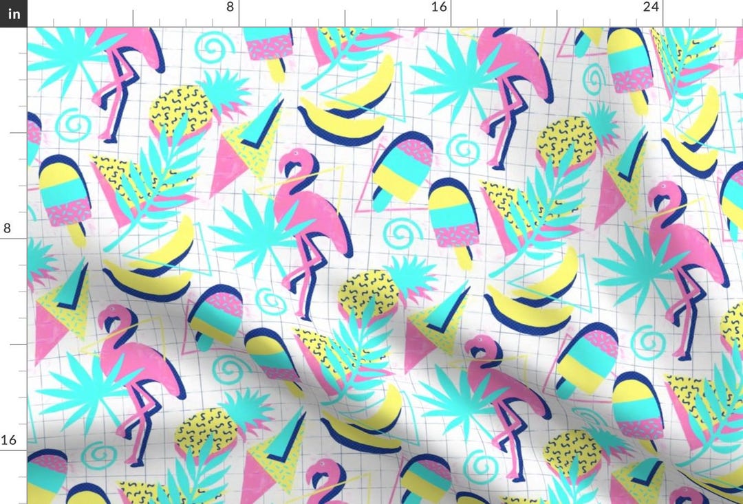 Memphis Fabric - 80s Flashback Tropical Fun by Micklyn - Memphis Retro ...