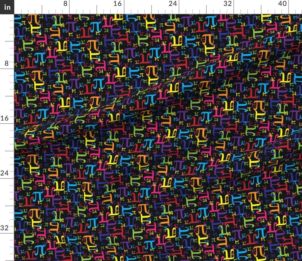 Pi Day Nerd Fabric by the Yard Pieces of Pi black by - Etsy