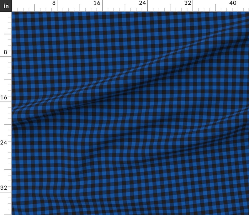 Buffalo Plaid Fabric Blue Buffalo Plaid by Angiehiller - Etsy
