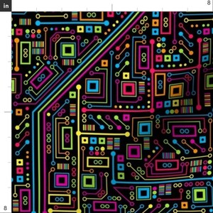 Nerd Fabric Short Circuits Rainbow By Robyriker Nerd | Etsy