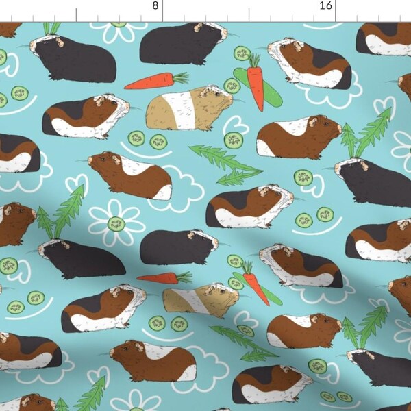 Blue Guinea Pigs Pets Fabric Guinea Pig With Food by Designtherapy ...
