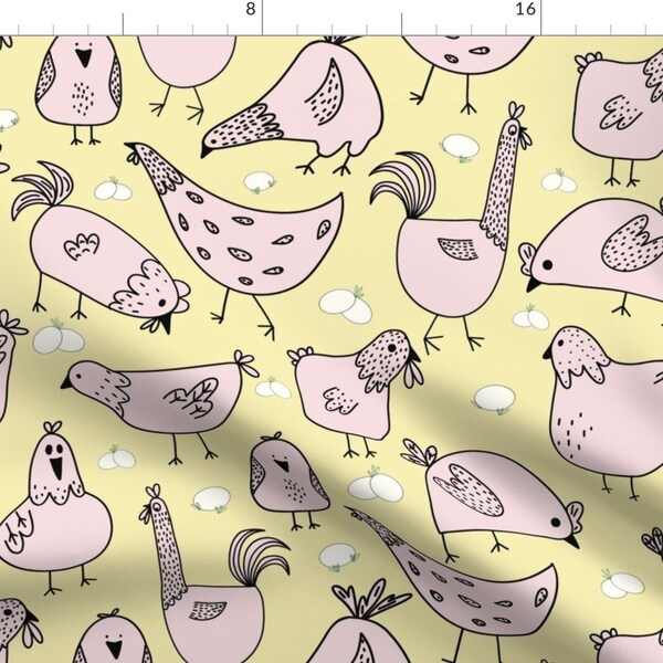 Cartoon Chicken Fabric - Etsy