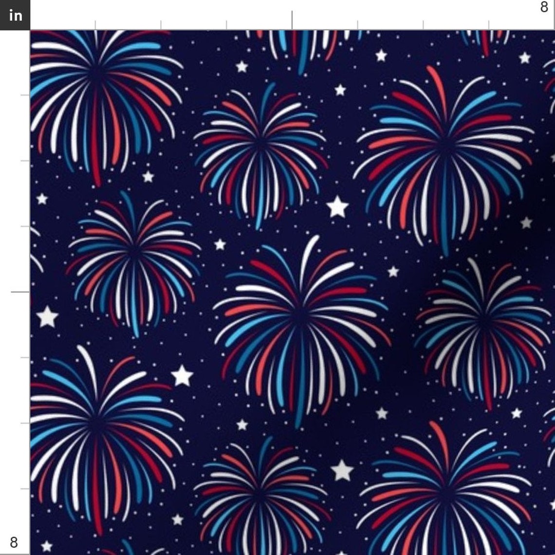 America July 4th Fireworks Fabric Star Spangled Night By - Etsy España