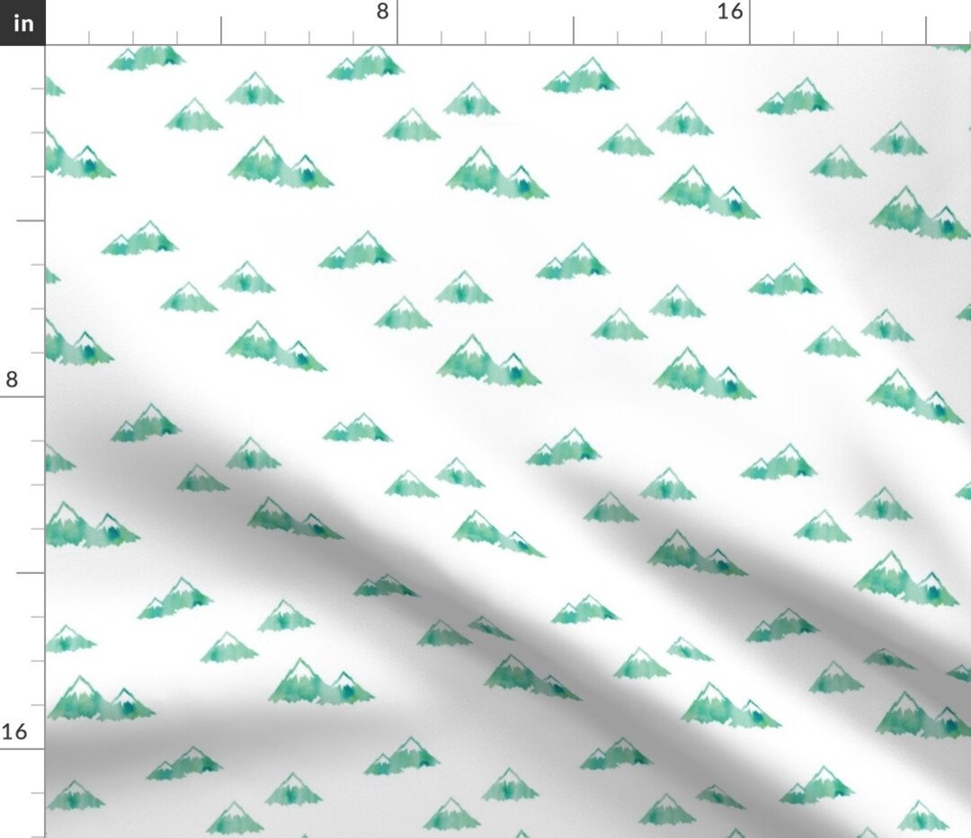 Mountain Fabric Mountains // Green by Littlearrowdesign - Etsy