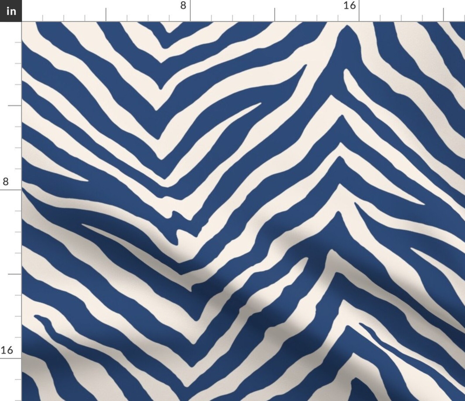 Blue Zebra Stripe Fabric Zebra in Blue by Willowlanetextiles - Etsy