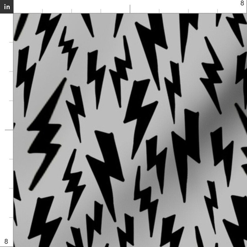 Lightning Fabric Zig-Zag Bolt Black Neutral Grey Nursery | Etsy