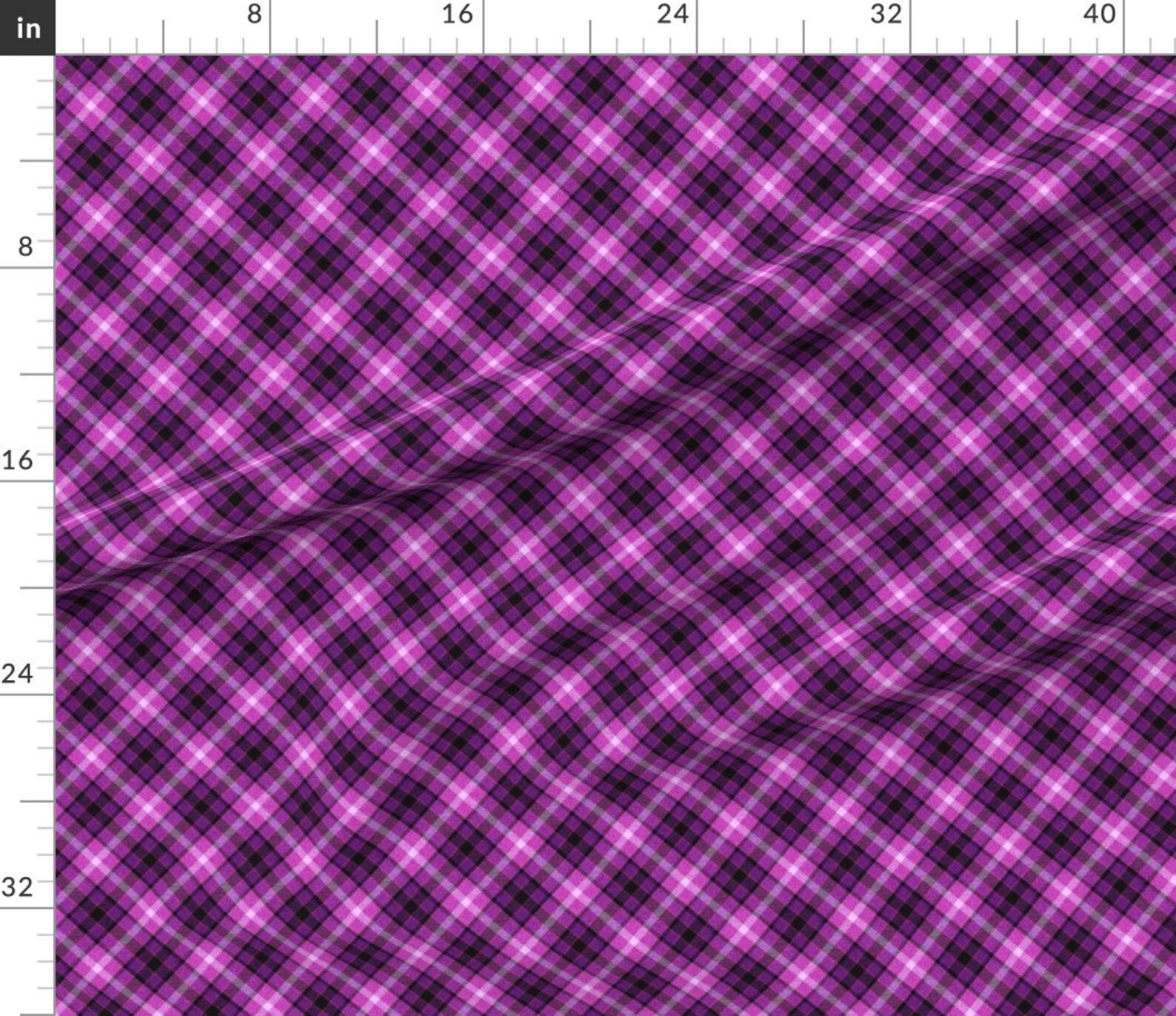 Plaid Fabric Custom Violet and Magenta Plaid by Eclectic - Etsy