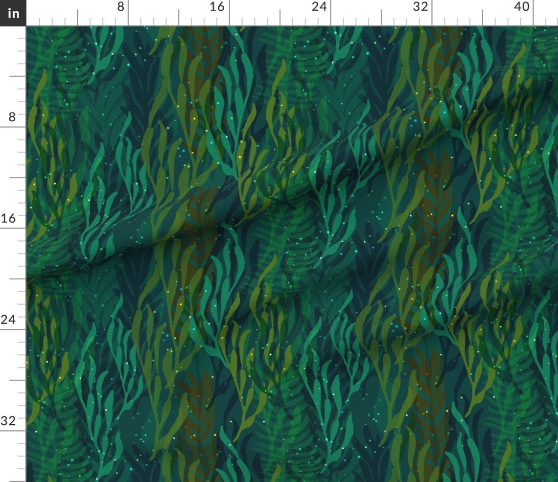 Seaweed Fabric Underwater Emerald Forest by Ceciliamok - Etsy