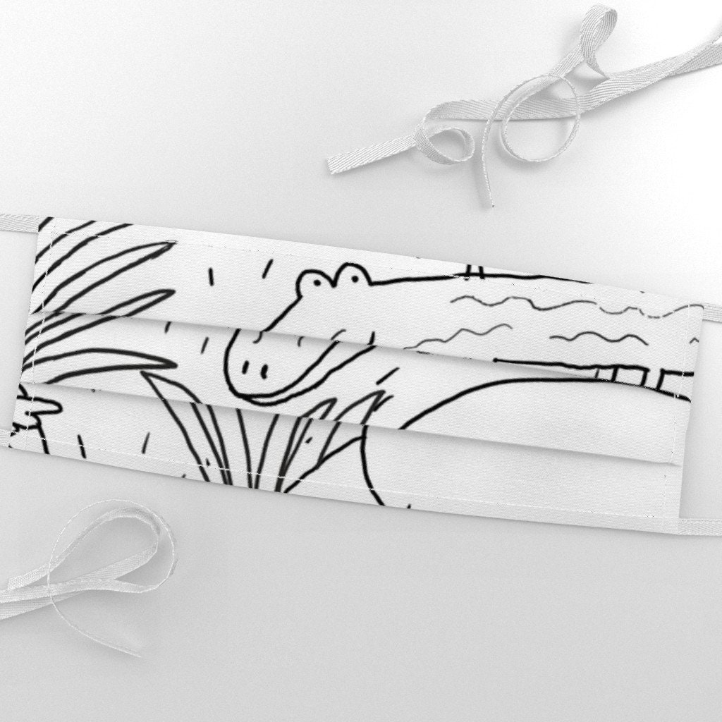 Coloring Book Fabric Jungle Black and White by | Etsy Canada