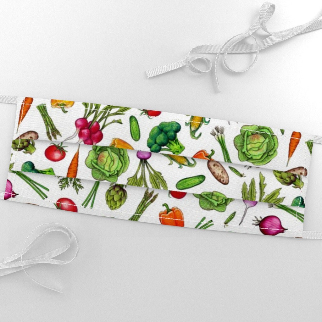 Vegetables Fabric Spring Vegetable Garden Colorful Ditsy - Etsy