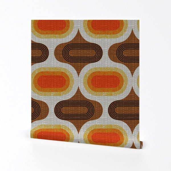 Retro Stripe Wallpaper Stunning Retro Striped Wall Mural in - Etsy