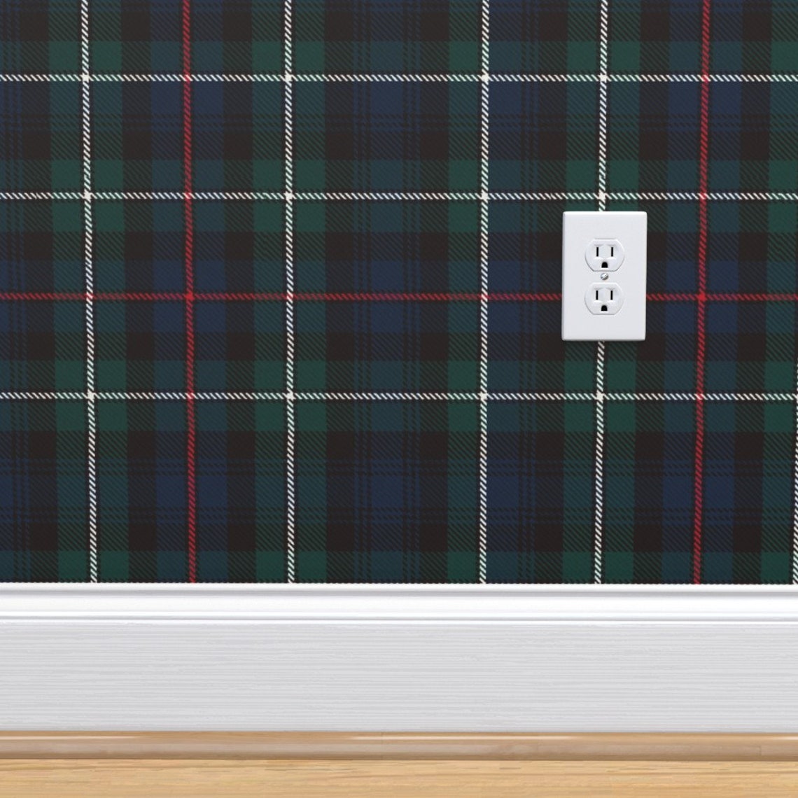 Plaid Wallpaper Mackenzie Tartan Plaid by Laurawrightstudio - Etsy