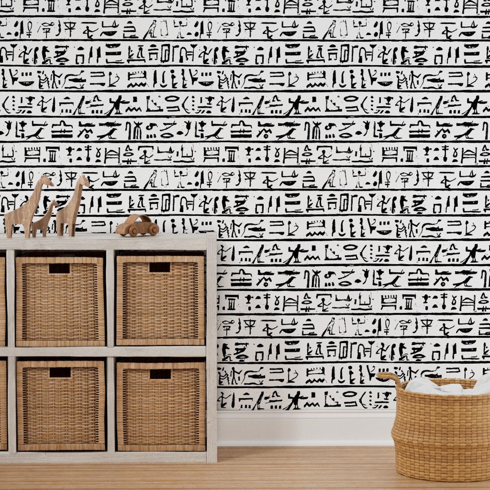 Egyptian Wallpaper Hieroglyphics Large by Thinlinetextiles - Etsy