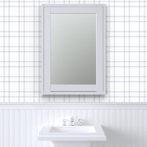Simple Blue Plaid Removable Peel and Stick Wallpaper - Windowpane Check ...