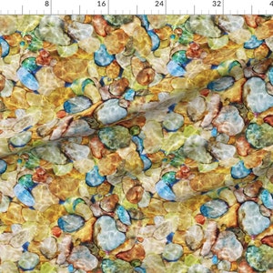 River Rocks Fabric River Rocks by Vo Aka Virginiao River Rocks Water ...
