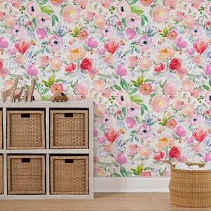 Summer Wallpaper Watercolor-floral-pattern by Innaogando - Etsy