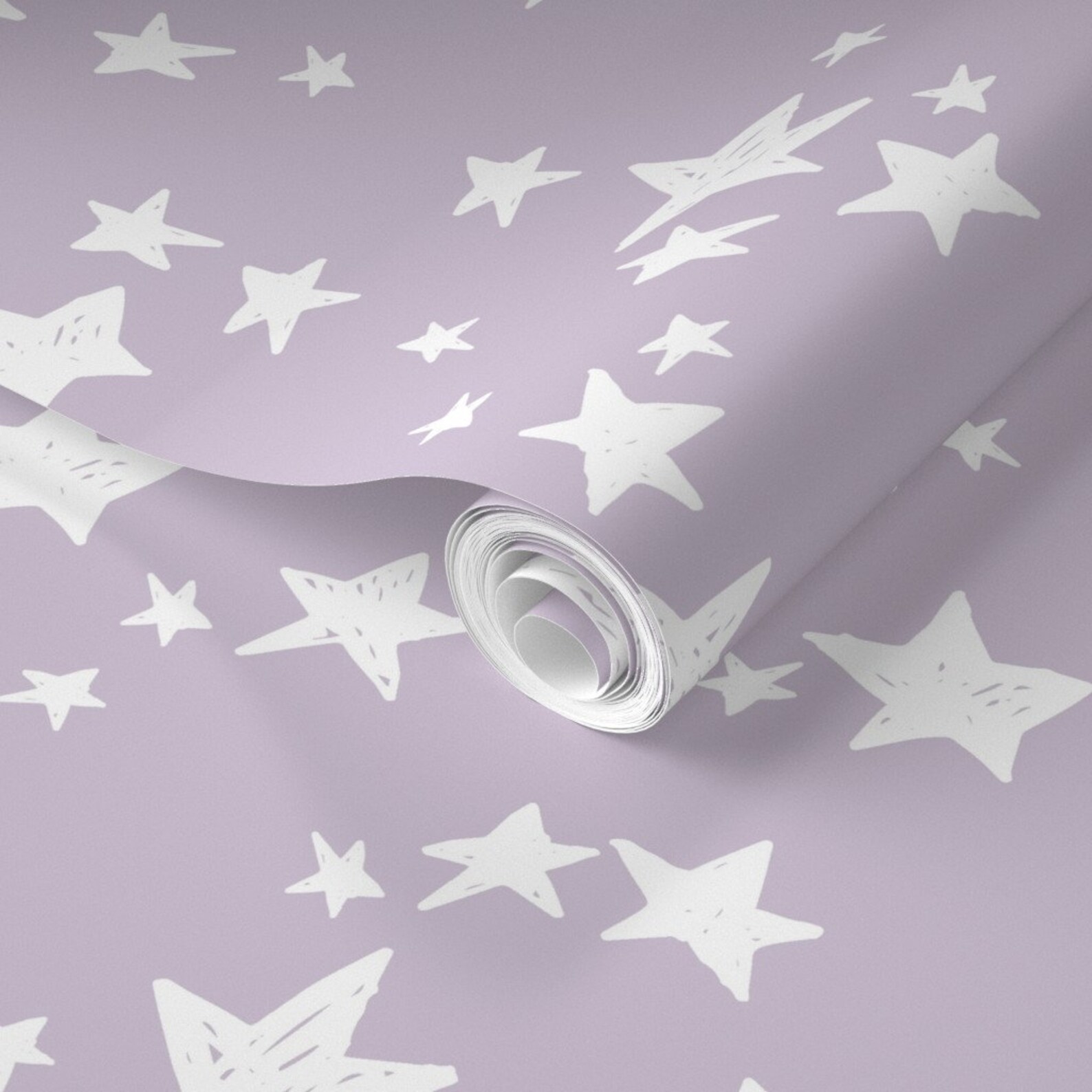 Star Wallpaper Stars Fabric Lavender Pastel by Andrea Lauren - Etsy