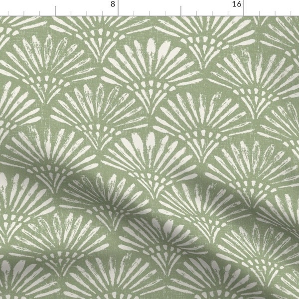Green Block Print Fabric - Etsy