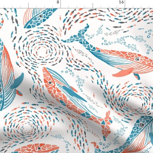 Ocean Waters Fabric Light Blue Sunlight Ocean by | Etsy