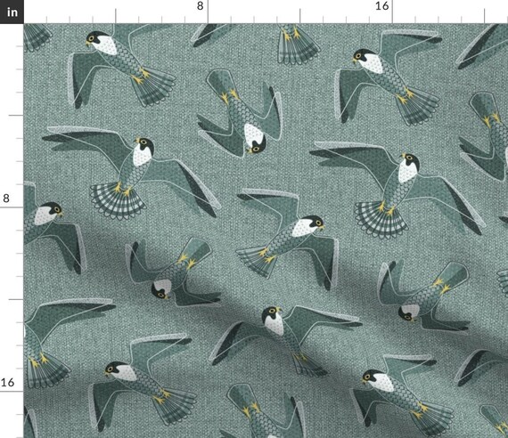 Peregrine Falcon Fabric Falcons in Flight by Studioxtine | Etsy
