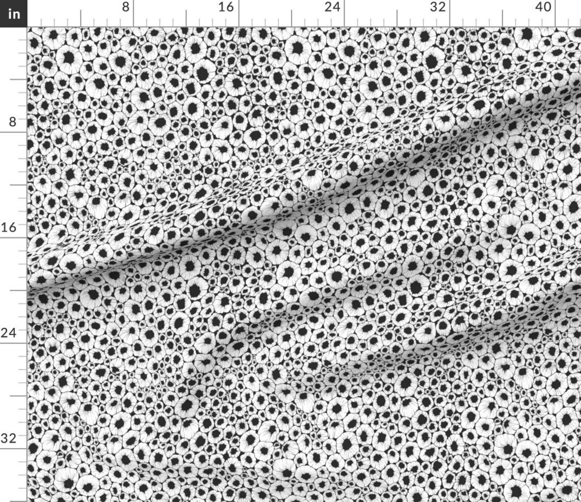 Black White Barnacle Fabric Barnacles Black Crowlands | Etsy