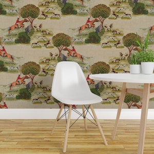 Fox Hunting Wallpaper A Crewel Hunt by Eclectic House Crewel Custom ...
