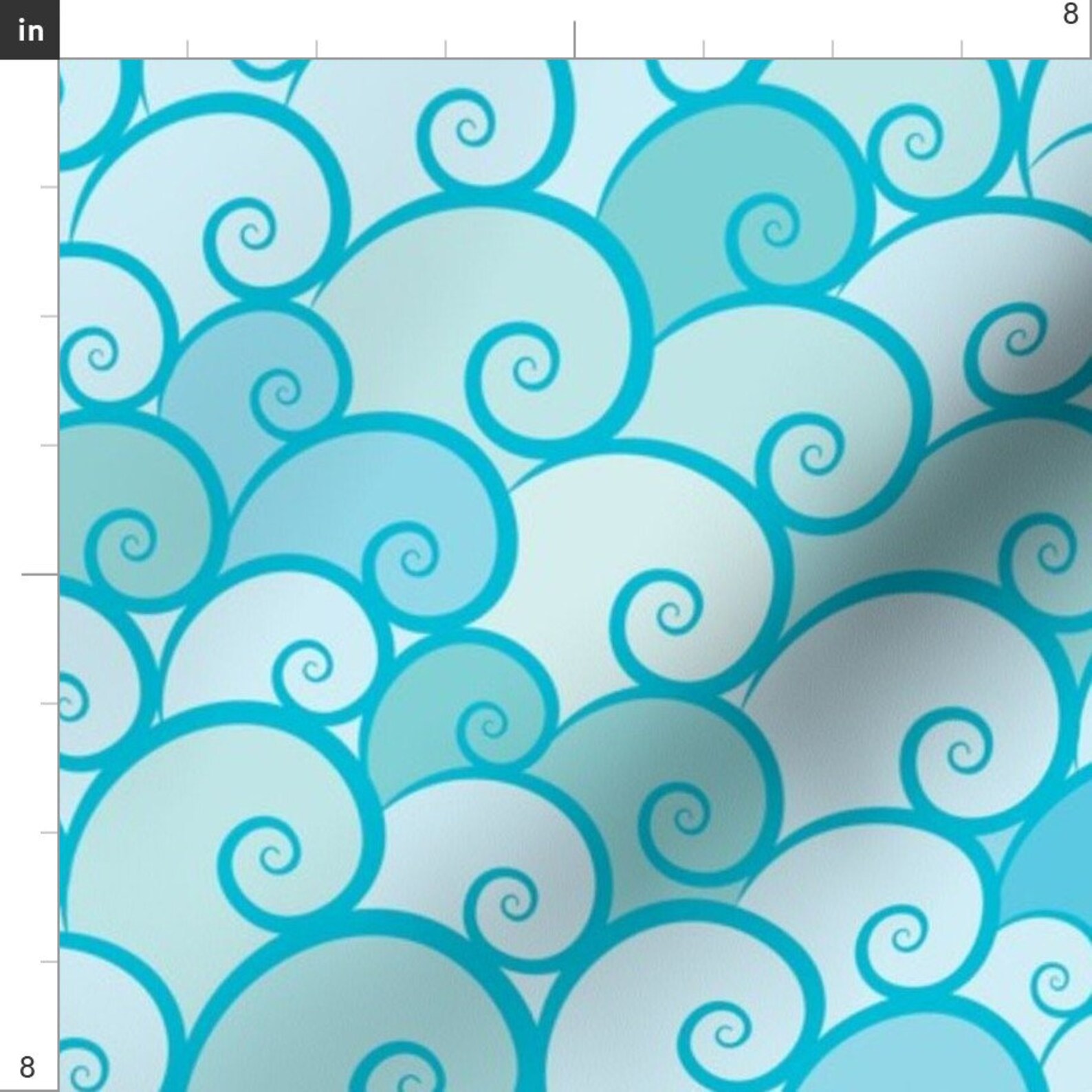 Ocean Waves Fabric Blue Sea Waves Pattern by Dacascas - Etsy