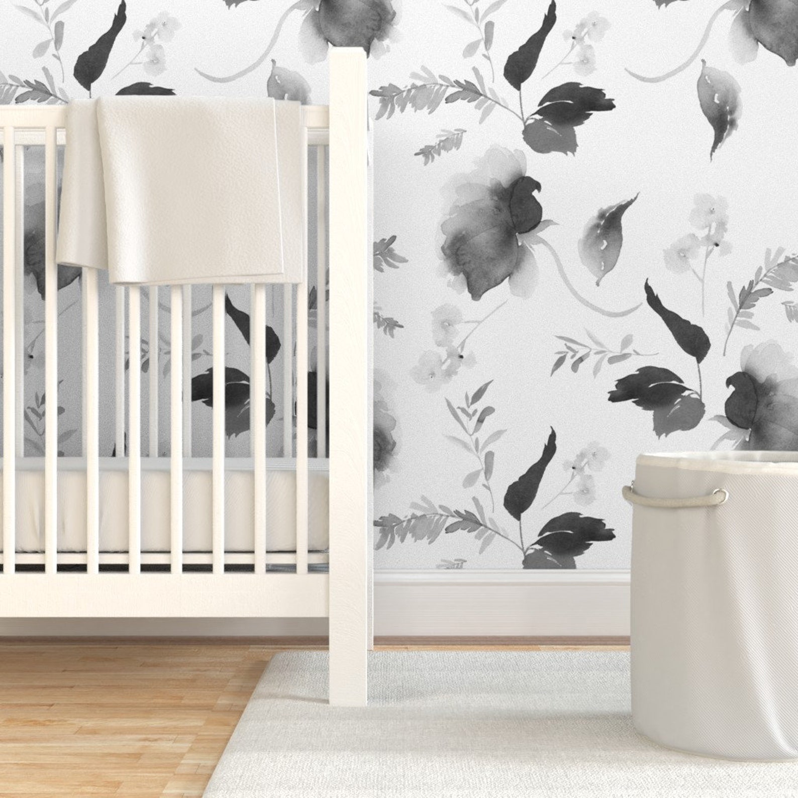 Black and White Wallpaper Spring Black and White by | Etsy