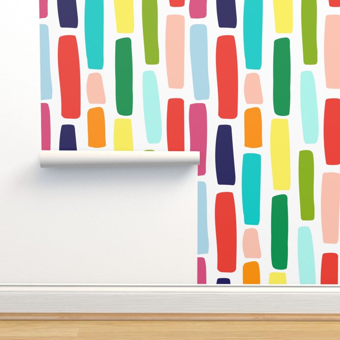 Rainbow Wallpaper Color Therapy by Brazilian Living Stripe - Etsy